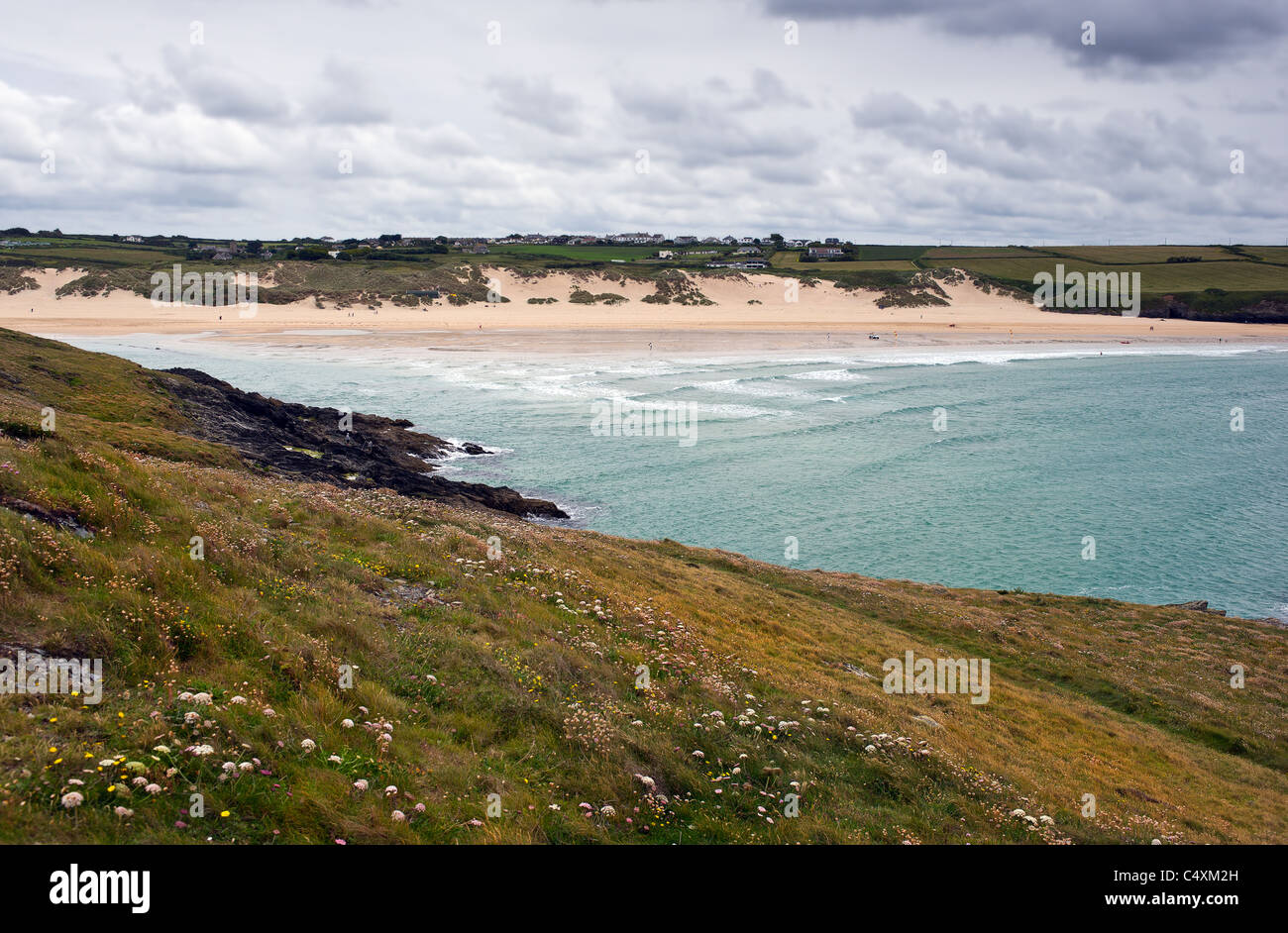 Crantock Beach in Cornwall. Photo by Gordon Scammell Stock Photo - Alamy