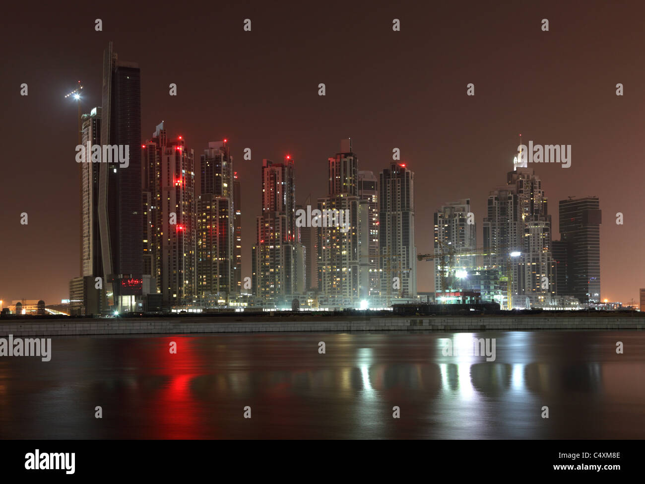 Skyscrapers under construction at Business Bay in Dubai, United Arab ...