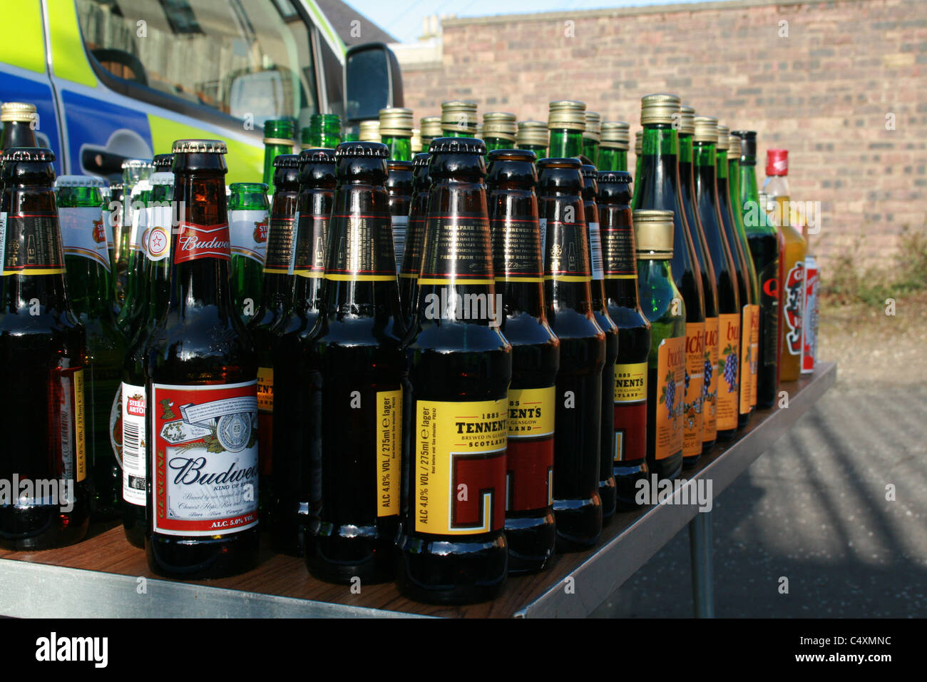 Bottles of alcohol Stock Photo - Alamy