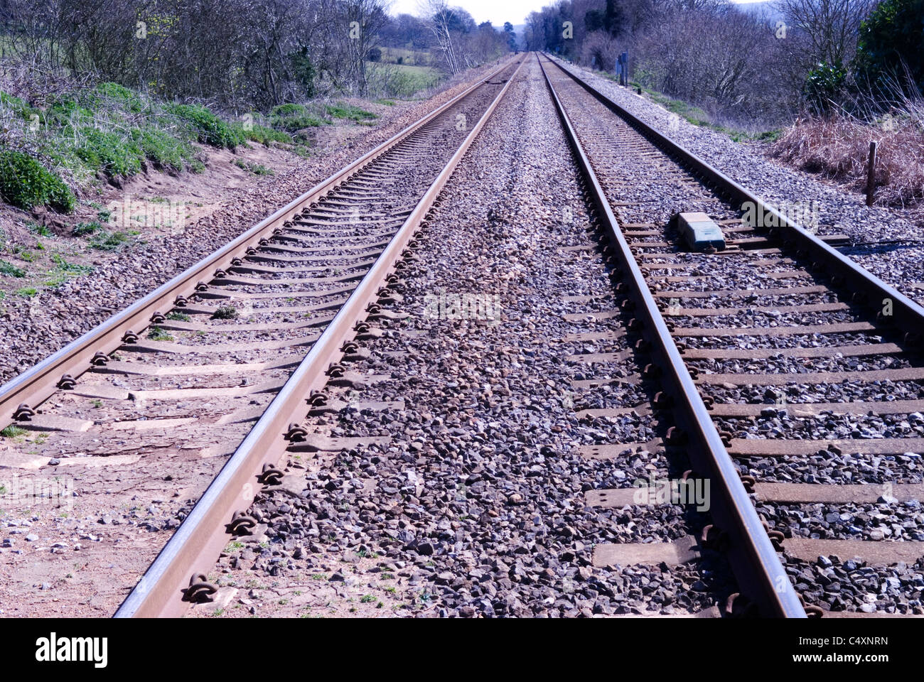 Converging railway lines Stock Photo - Alamy