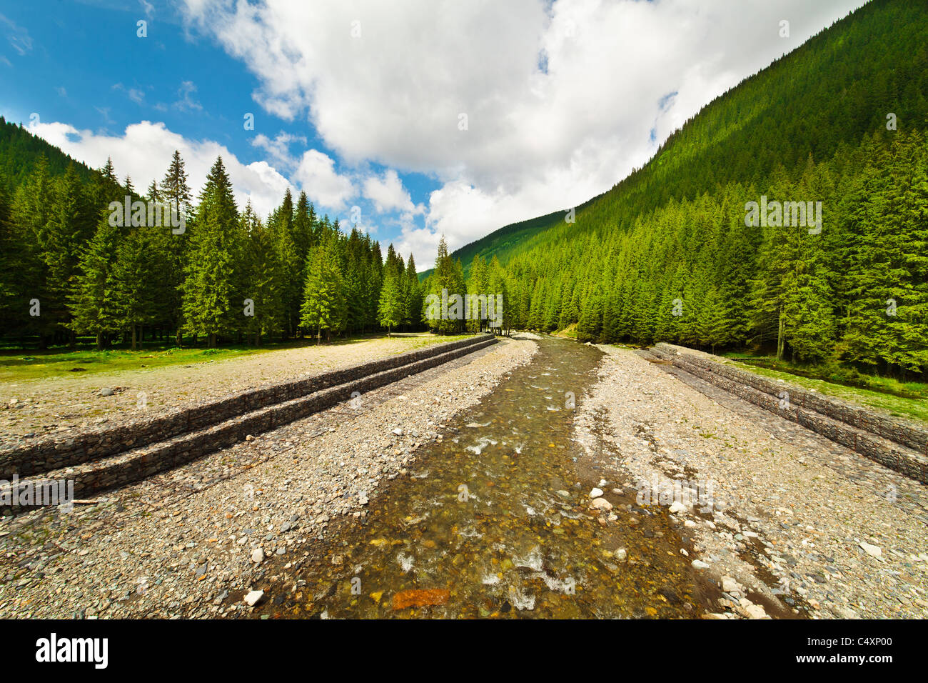 Landscape from Lotru river source in Romanian Carpathians mountains ...