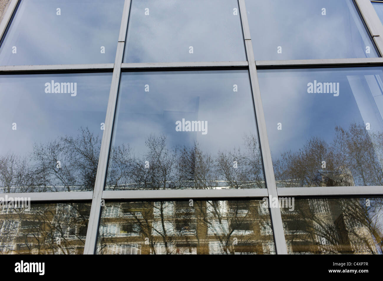 Office window reflections Old Street London England UK Stock Photo - Alamy