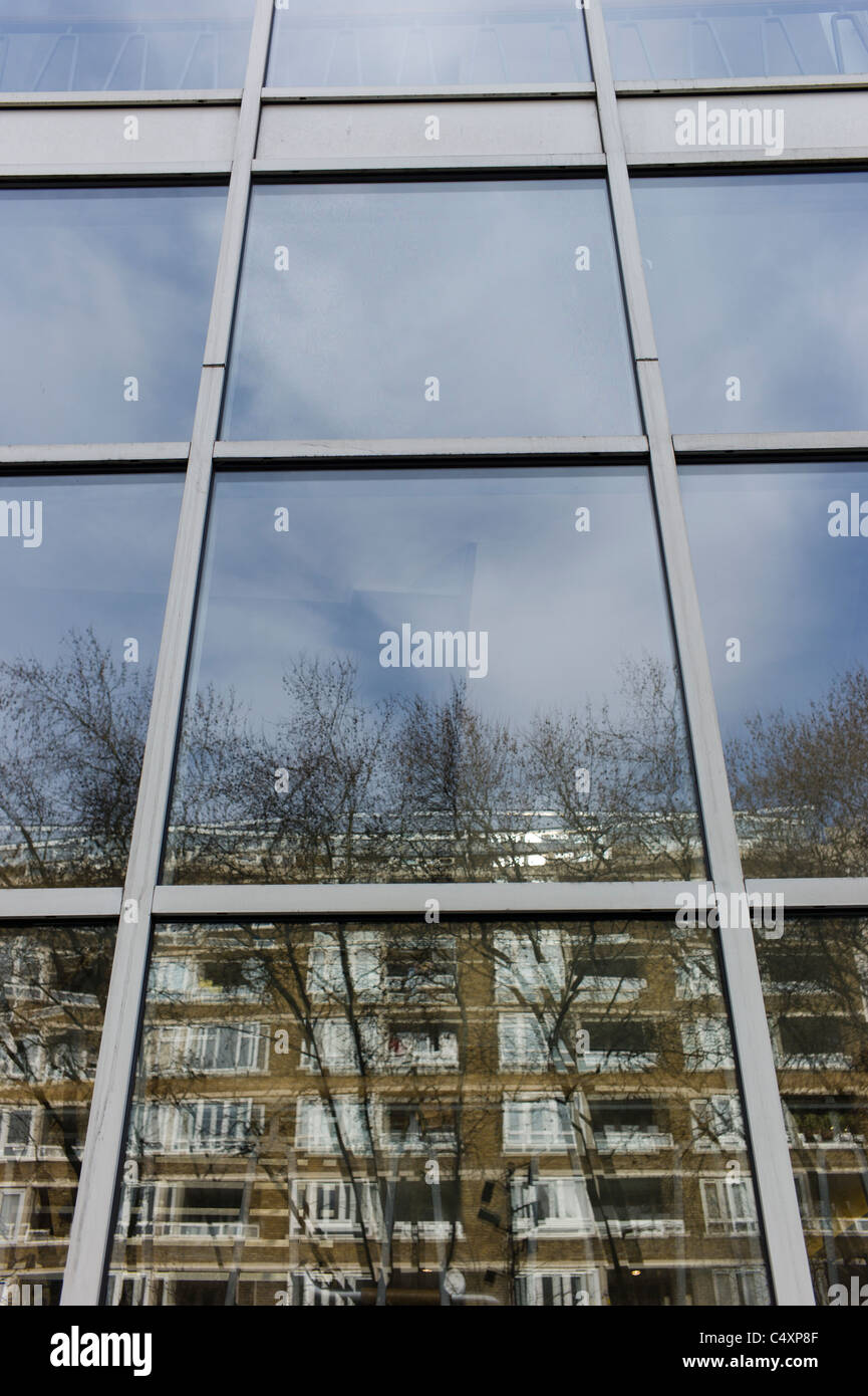 Office window reflections Old Street London England UK Stock Photo - Alamy