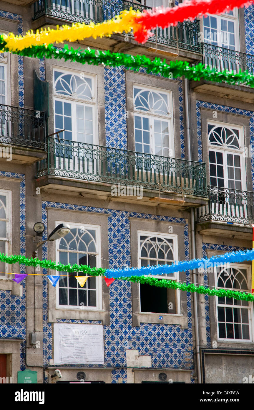 bright bunting and windows in Porto, Portugal Stock Photo - Alamy