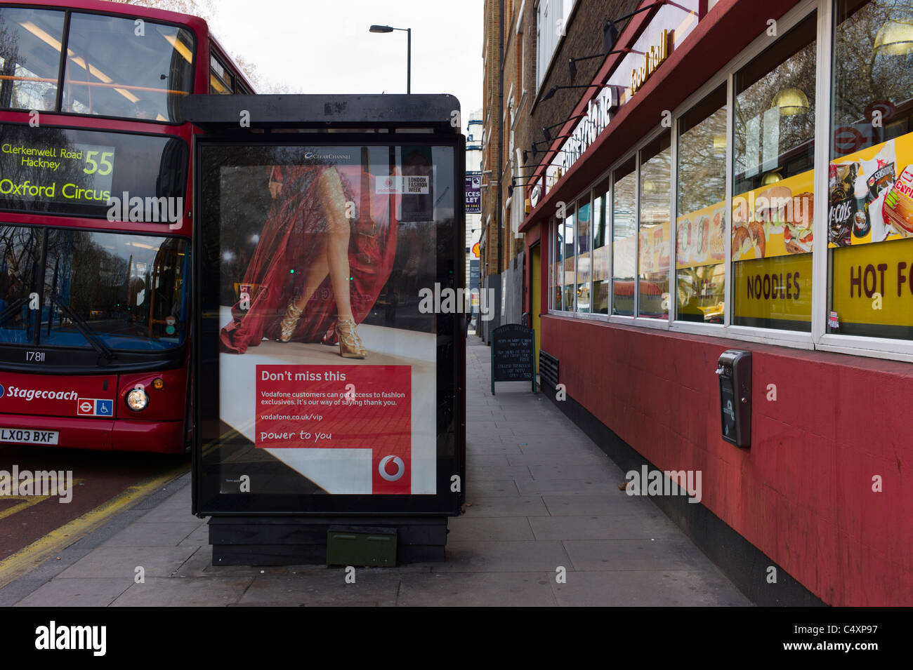 Bus stop, Old Street London, England, UK Stock Photo - Alamy
