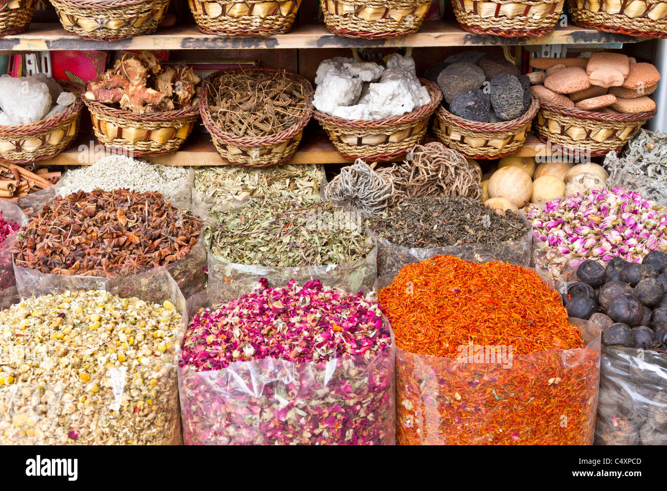 Fresh produce displayed in the spice souq market in Dubai, UAE Stock ...