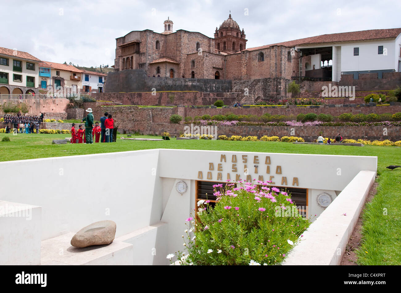 A museum at the Inca Sun Temple in Cusco, Peru, South America Stock ...