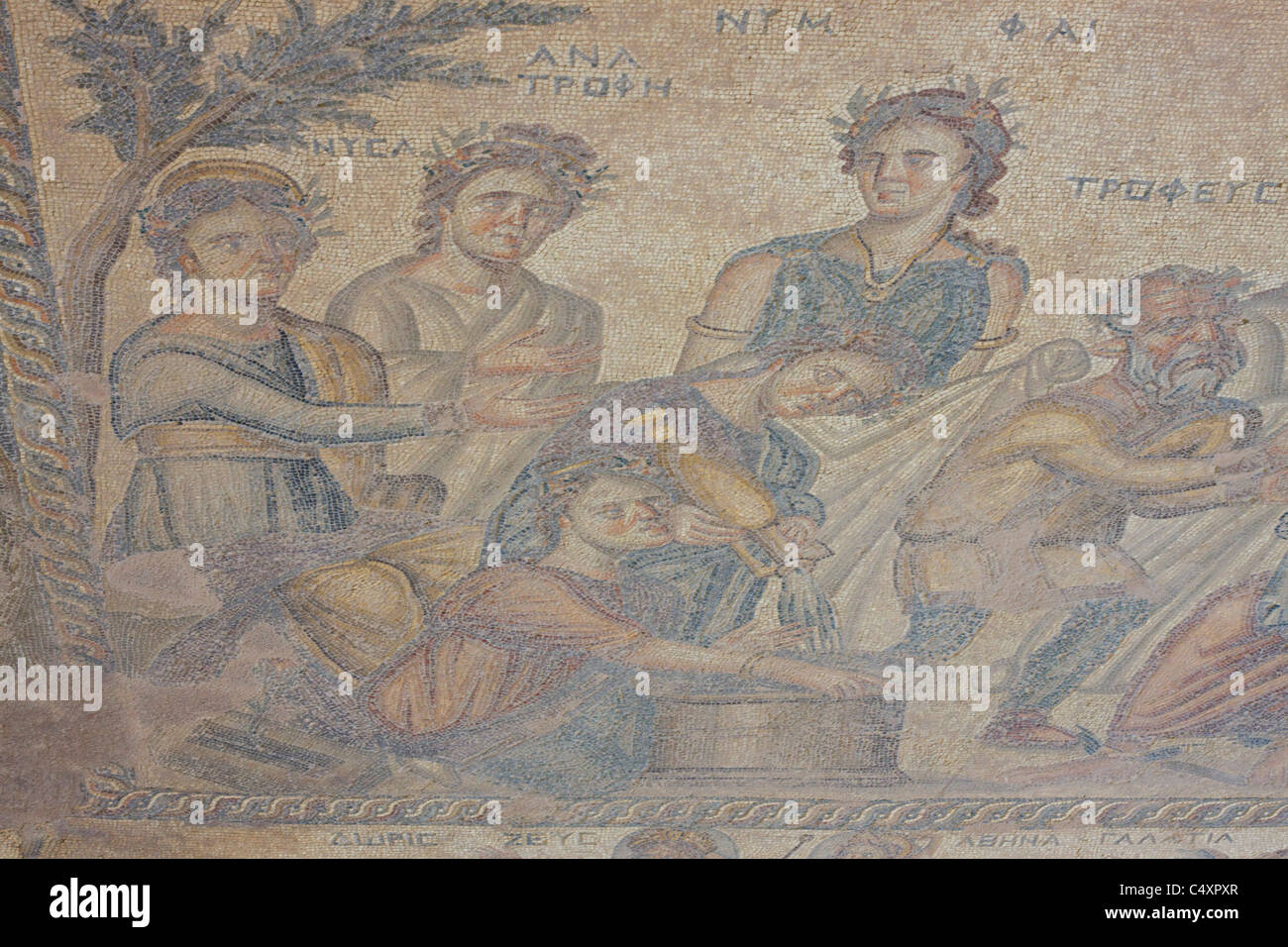 The mosaics of the villa of Theseus House of Theseus Pafos Cyprus Stock ...