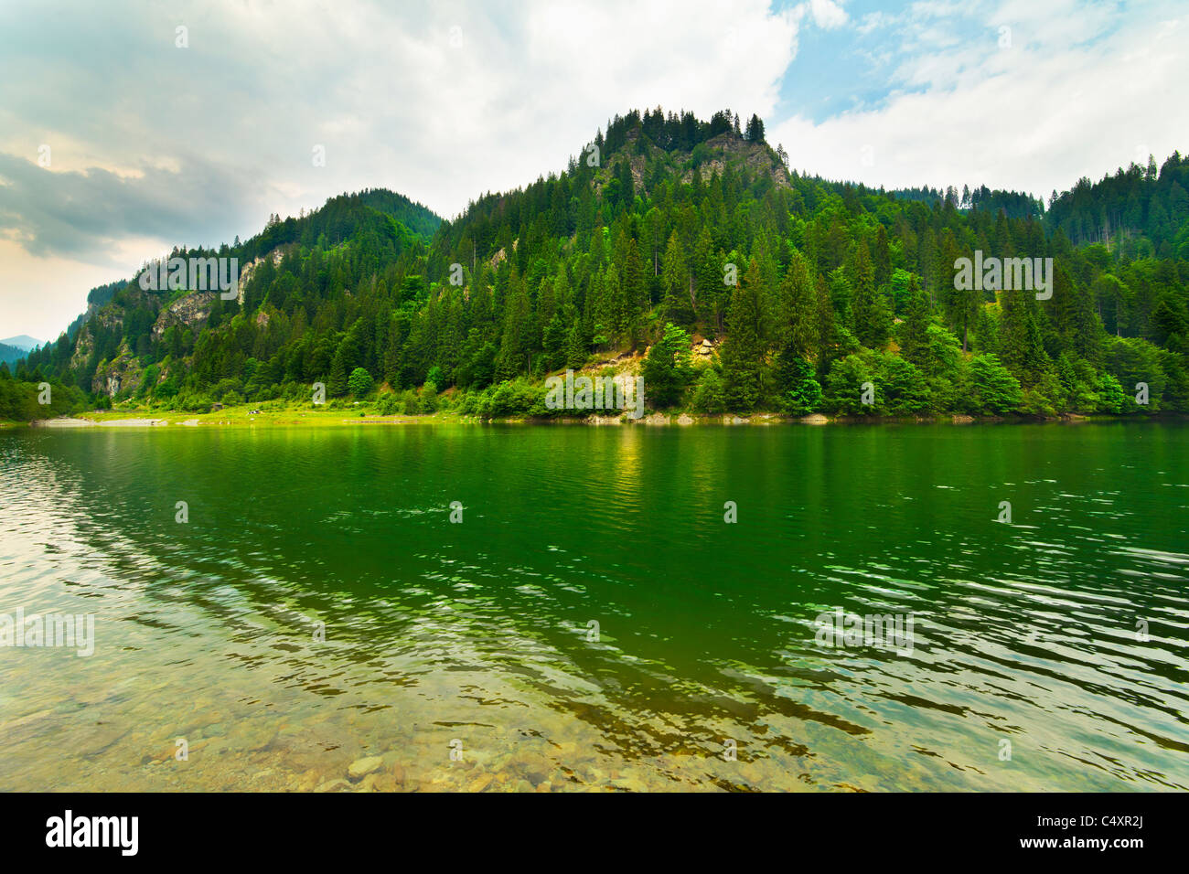Landscape with Petrimanu Lake in Romanian mountains Stock Photo - Alamy