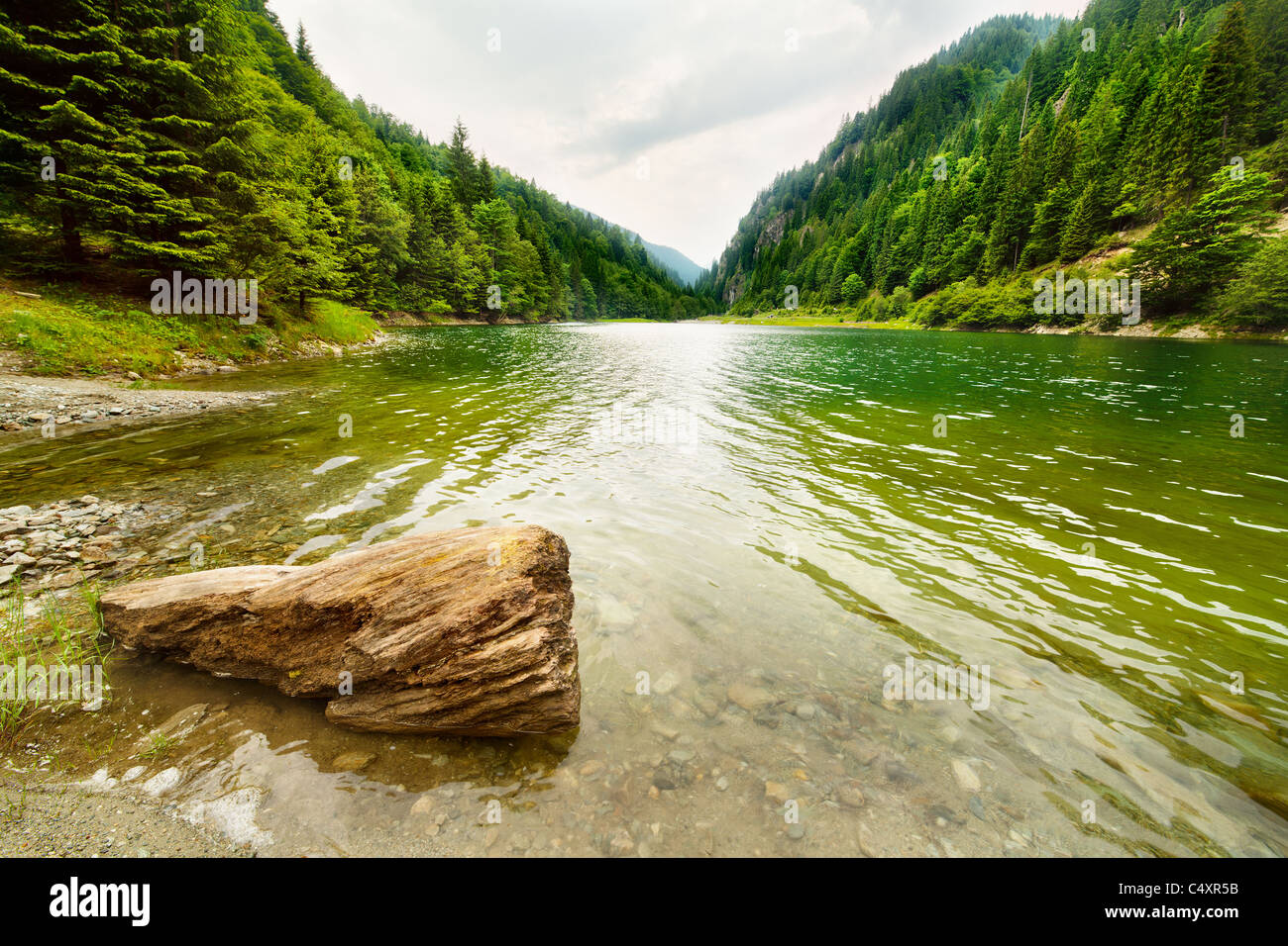 Landscape with Petrimanu Lake in Romanian mountains Stock Photo - Alamy