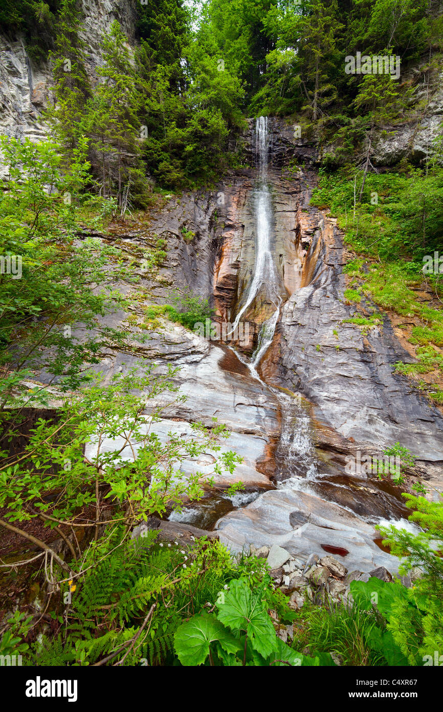 Landscape from Latoritei waterfall in Romanian mountains with Latoritei ...
