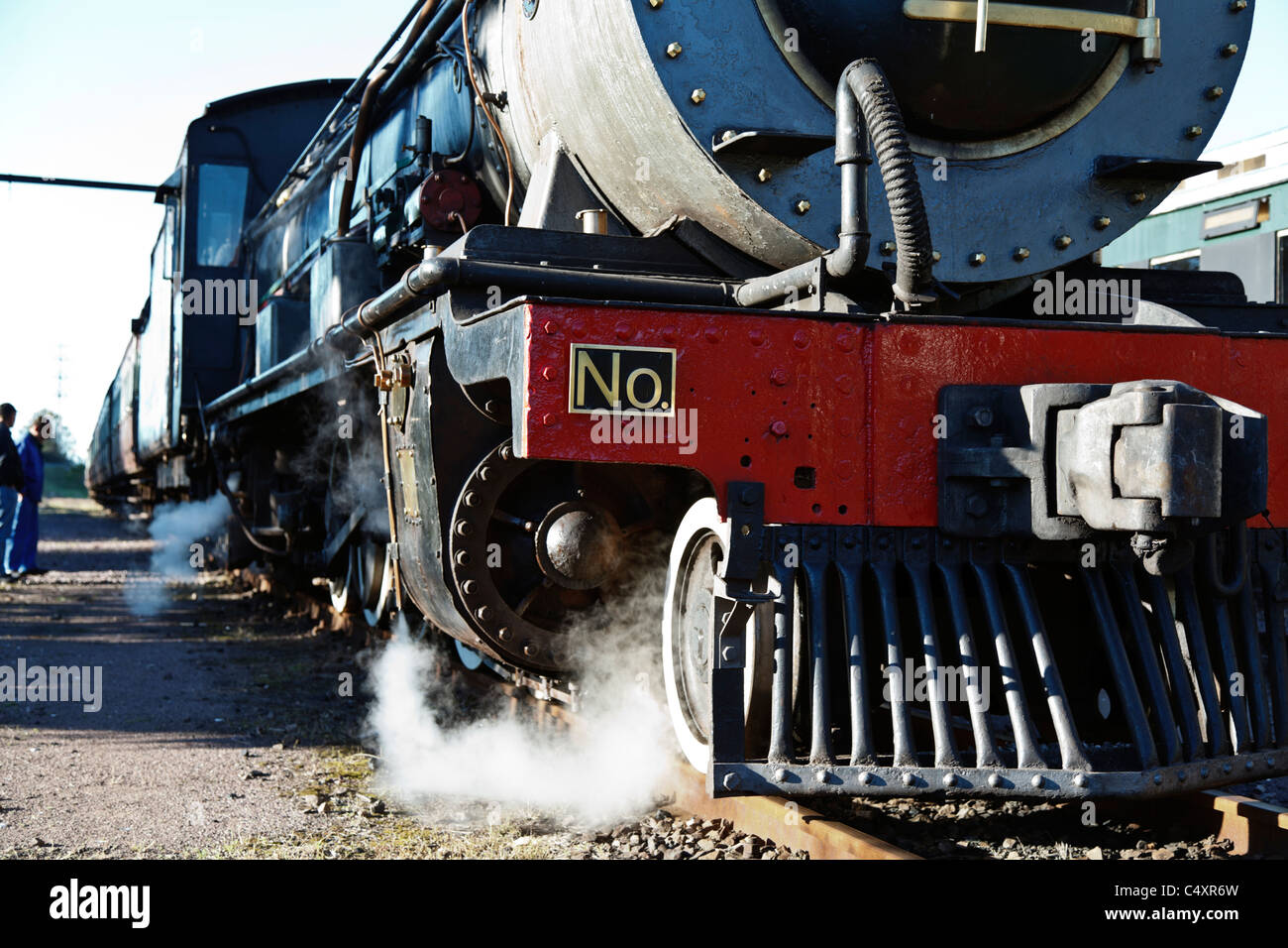 A restored class3BR steam locomotive blowing off steam Stock Photo - Alamy