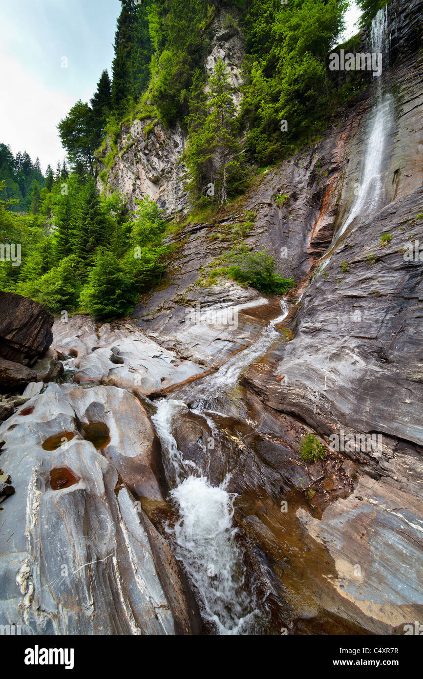 Landscape from Latoritei waterfall in Romanian mountains with Latoritei ...