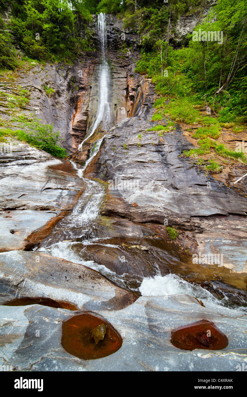 Landscape from Latoritei waterfall in Romanian mountains with Latoritei ...