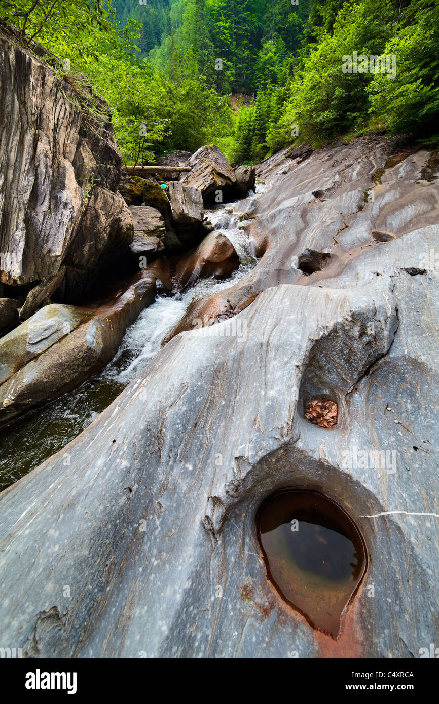 Landscape from Latoritei Valley in Romanian mountains with Latoritei ...