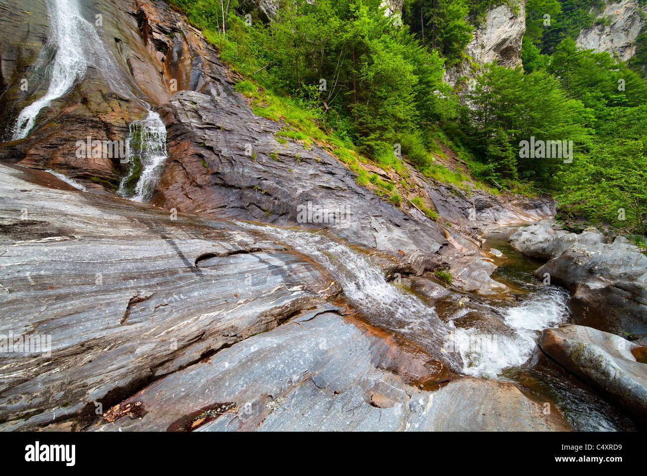 Landscape from Latoritei waterfall in Romanian mountains with Latoritei ...