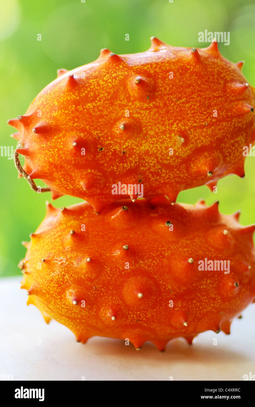 Two kiwano melon fruits Stock Photo - Alamy