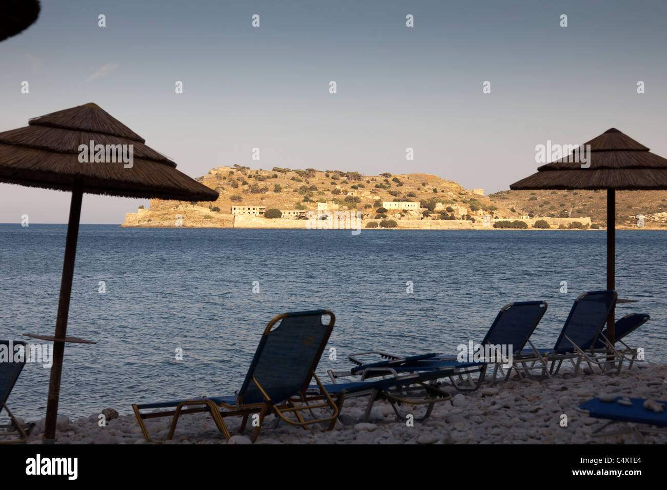Spinalonga island,viewed from Plaka Beach,Crete,Greece Stock Photo - Alamy