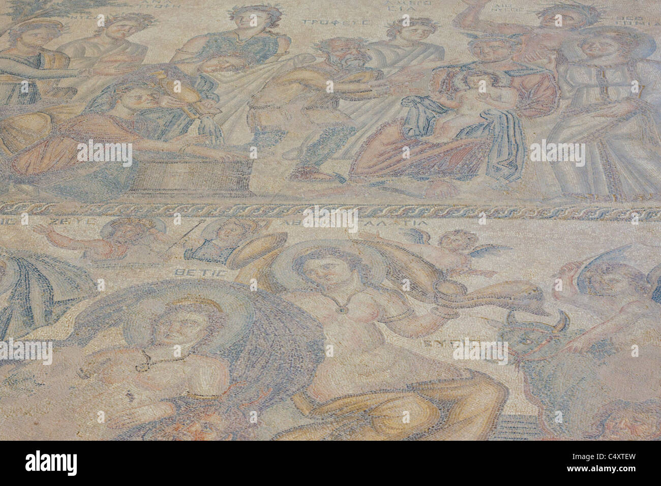 The mosaics of the villa of Theseus House of Theseus Pafos Cyprus Stock ...
