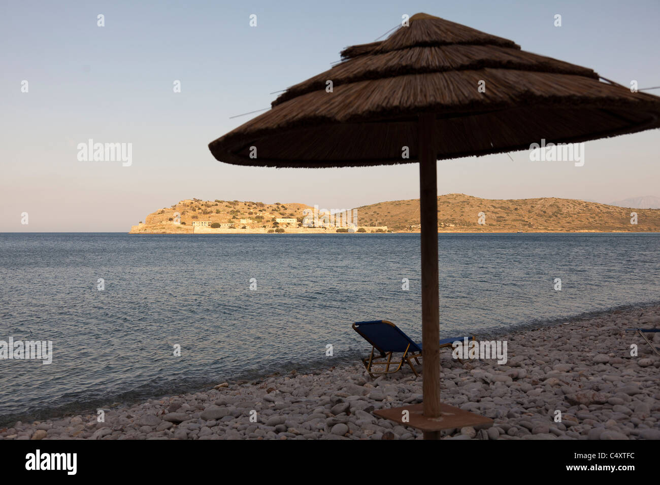 Spinalonga island,viewed from Plaka Beach,Crete,Greece Stock Photo - Alamy