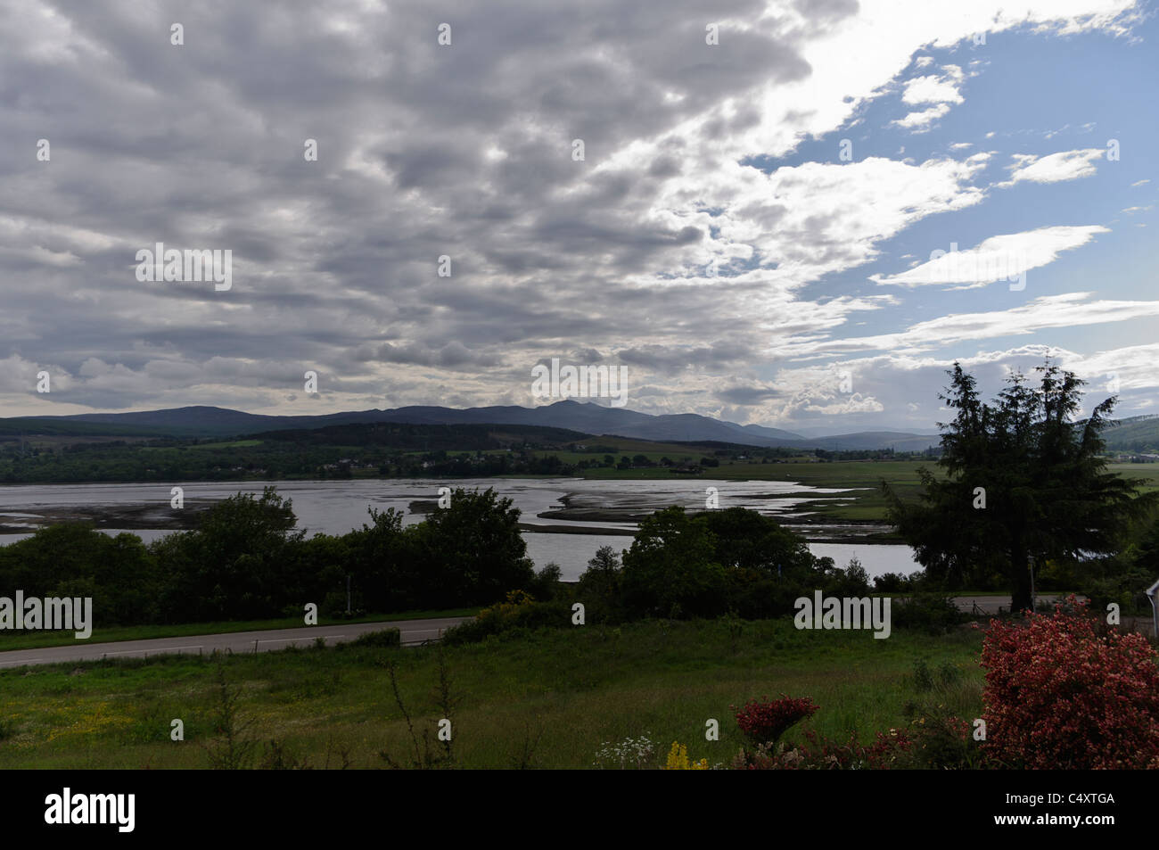 View over the Dornoch Firth from Bonar Bridge Stock Photo - Alamy