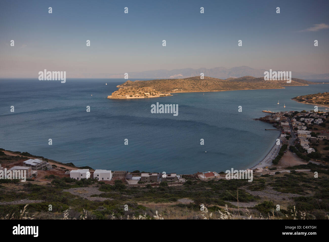 Overview -Elounda Bay and Plaka Village near Spinalonga Island,Crete ...