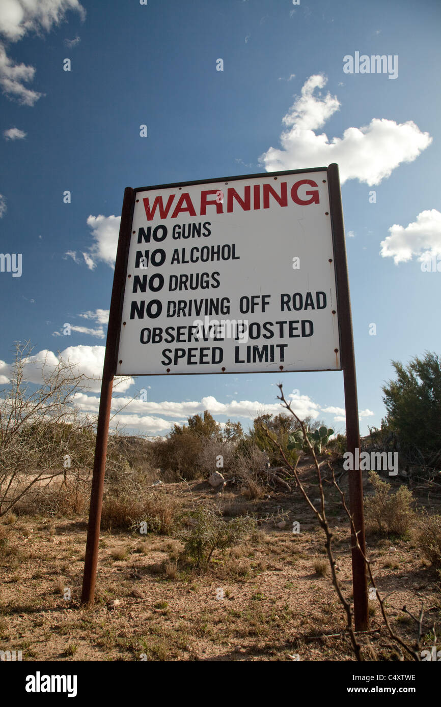 Large sign on private land in remote part of West Texas posts rules for ...