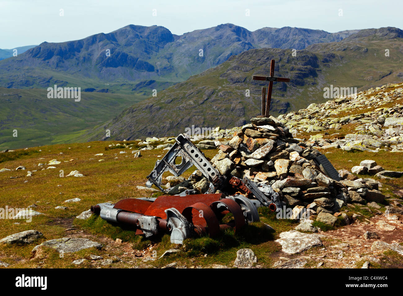 Memorial to a crashed Hurricane aircraft between Swirl How and Great ...
