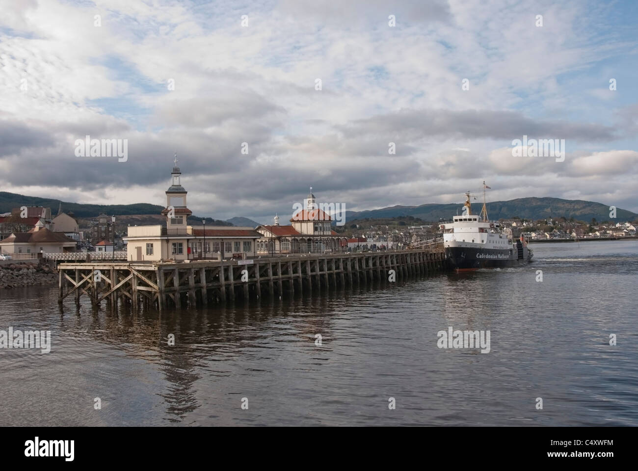 M.V. Saturn CalMac Car & Passenger Ferry Docked at Dunoon Pier Argyll ...