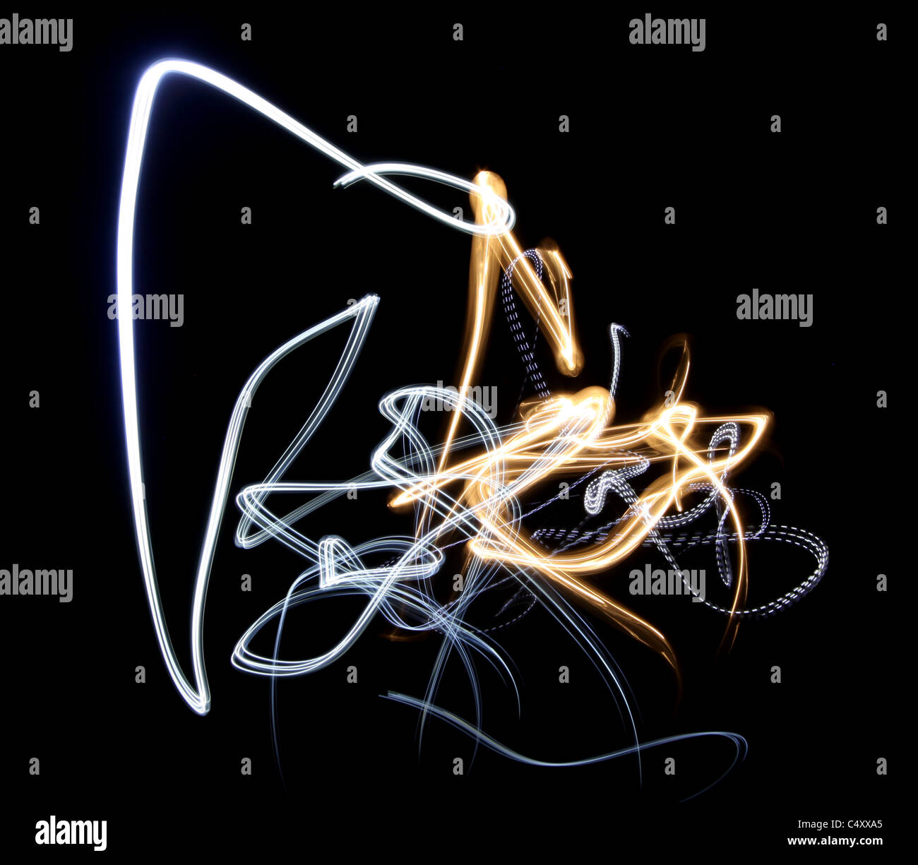 abstract light lines on a black background Stock Photo - Alamy