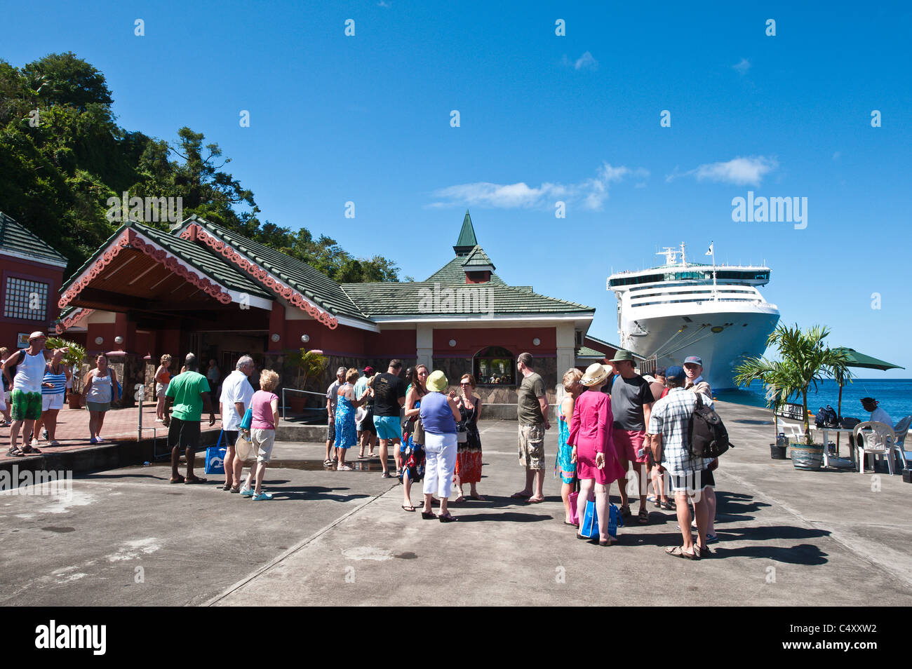 Sea Princess at dock Cruise Terminal in Kingstown Harbour, St. Vincent ...