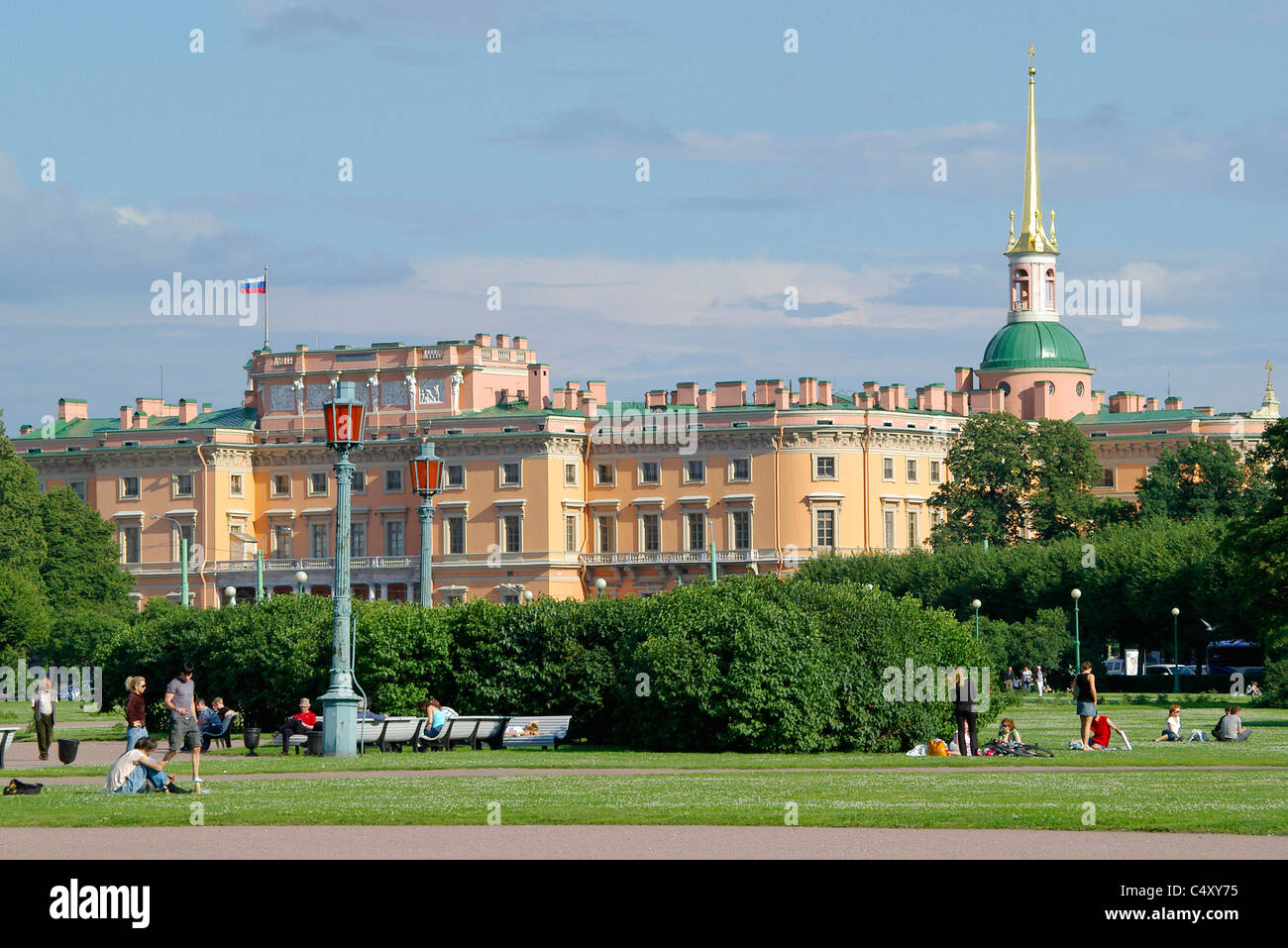 St. Petersburg. Mikhailovsky Castle. Field of Mars Stock Photo - Alamy