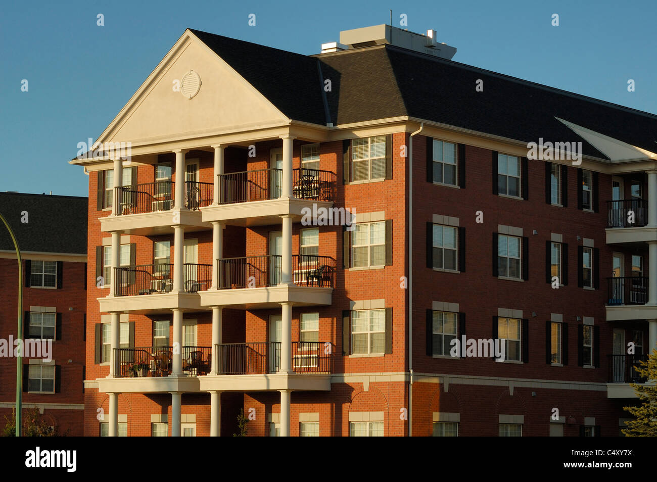 red brick Condo Stock Photo - Alamy