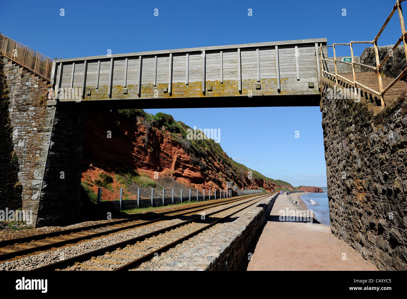 footbridge over the railway line dawlish devon england uk Stock Photo ...