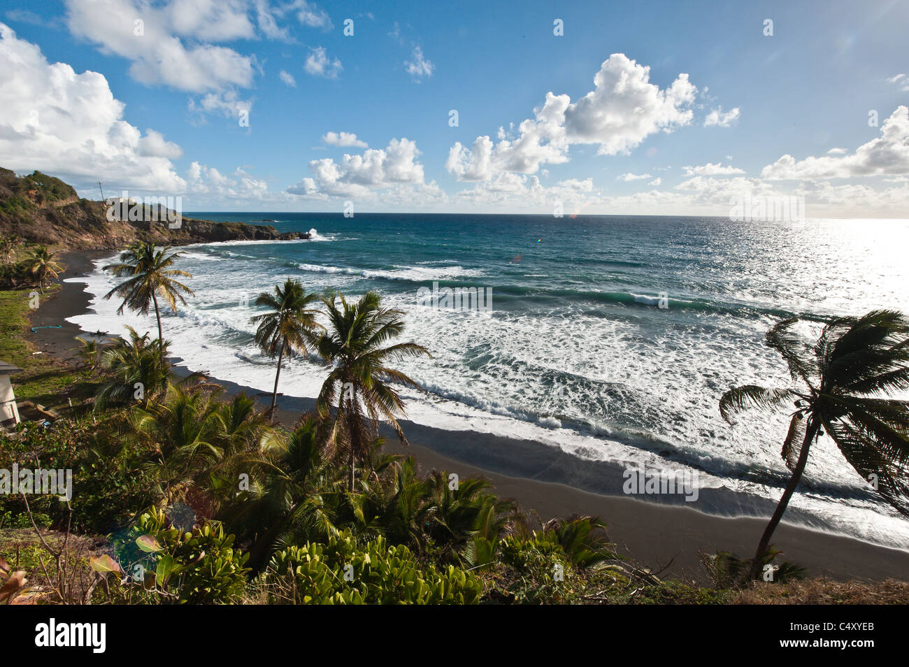WIndward coast beach near Biabou Bay, St. Vincent & The Grenadines ...