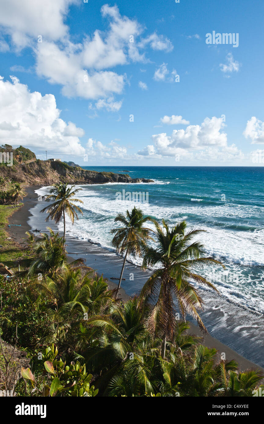WIndward coast beach near Biabou Bay, St. Vincent & The Grenadines ...