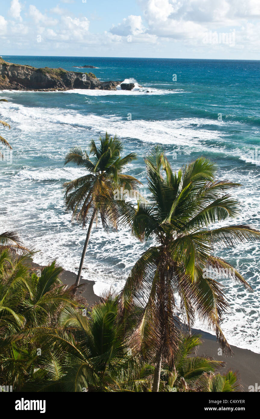 WIndward coast beach near Biabou Bay, St. Vincent & The Grenadines ...