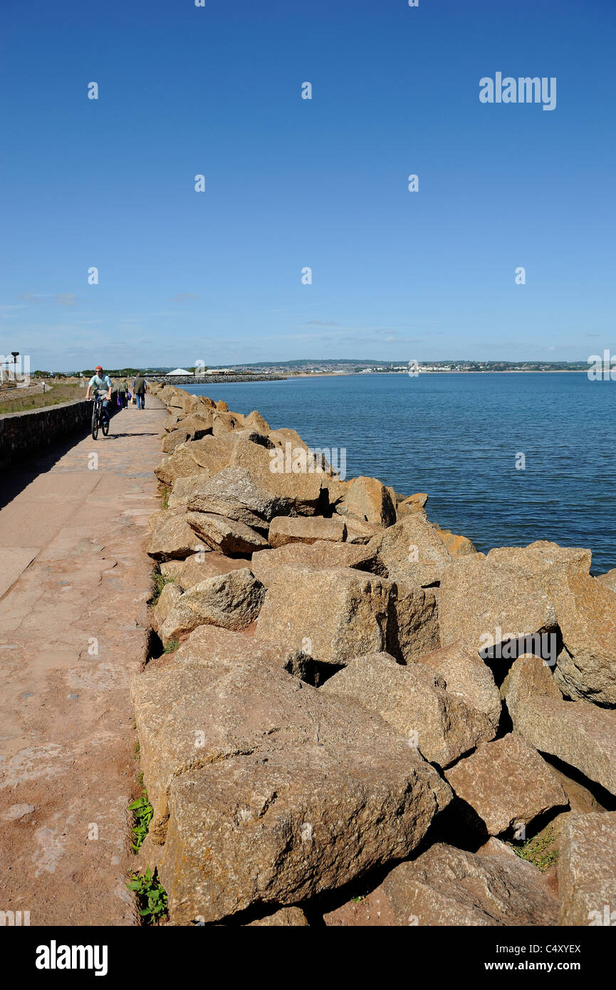 stone sea defences dawlish warren devon england uk Stock Photo - Alamy