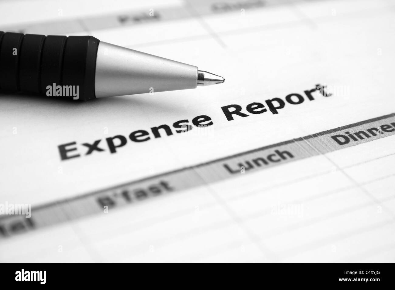 Expenses report Stock Photo - Alamy
