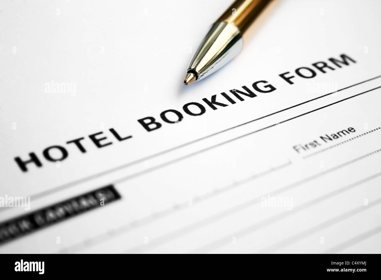 Hotel booking form Stock Photo - Alamy