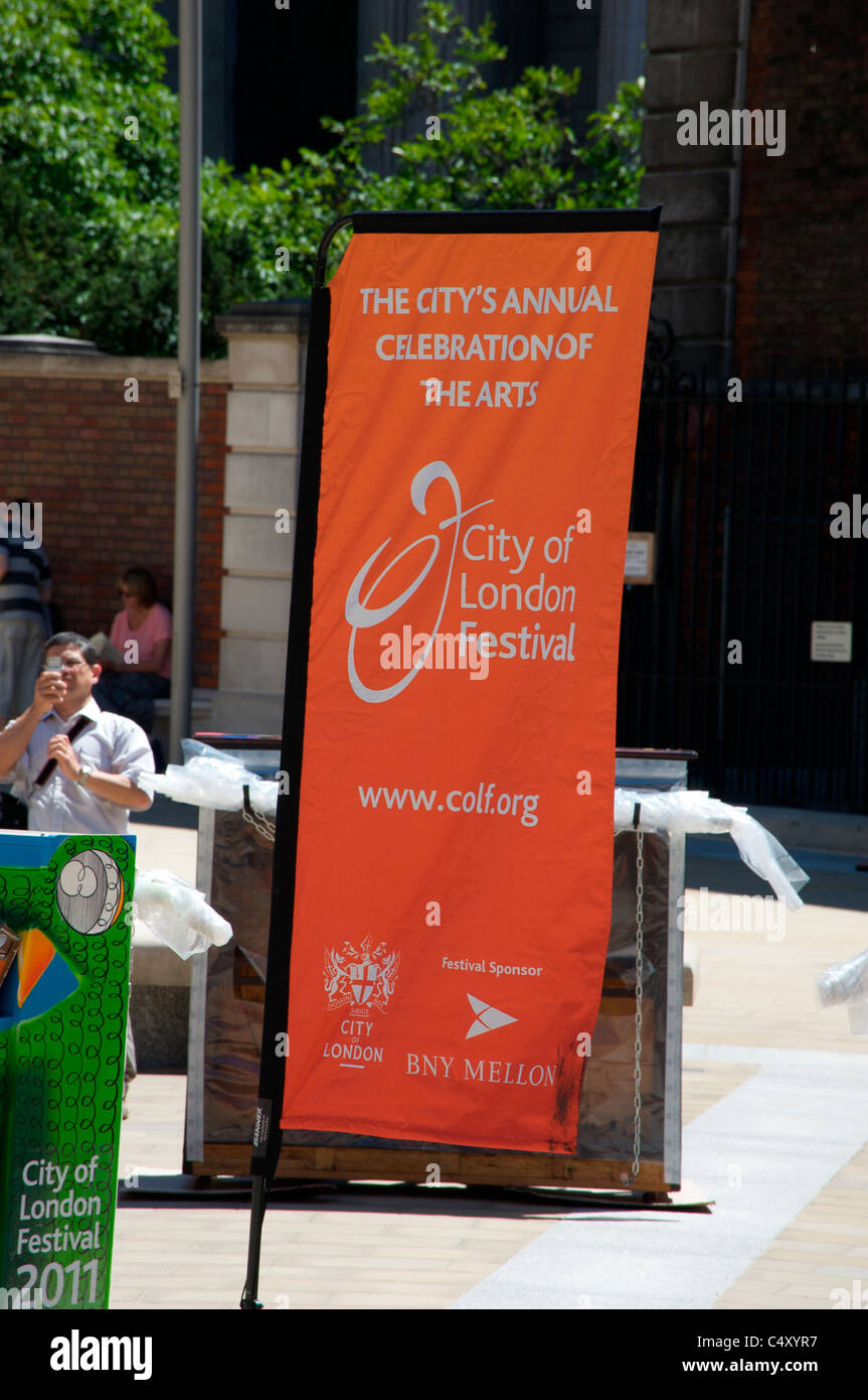 Banner advertising the City of London Festival 2011, London, England ...