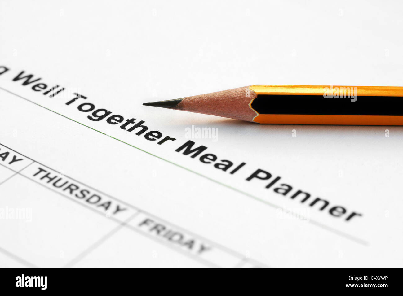 Menu plan hi-res stock photography and images - Alamy