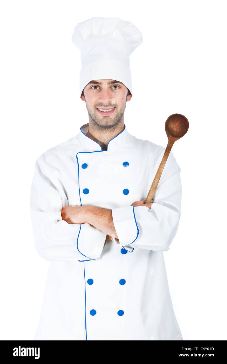 Portrait of chef isolated over white background Stock Photo - Alamy