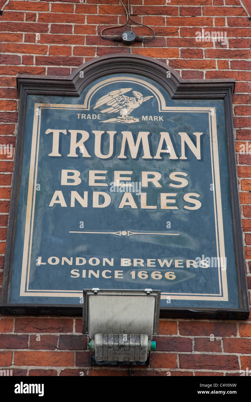 Truman Beers and Ales Sign on Brick Wall Facade Stock Photo - Alamy
