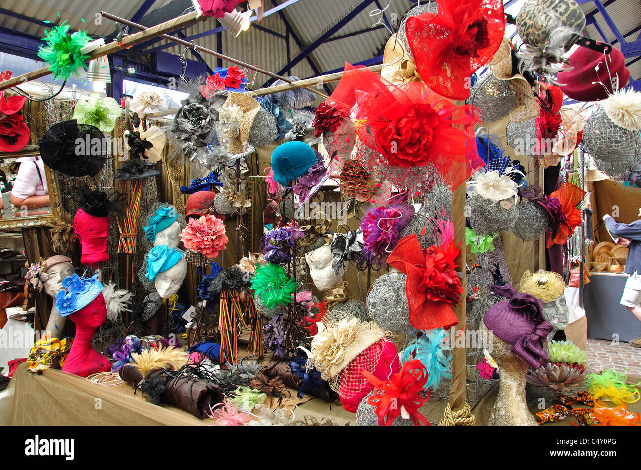 Hat stall in Greenwich Market, Durnford Street, Greenwich, London ...