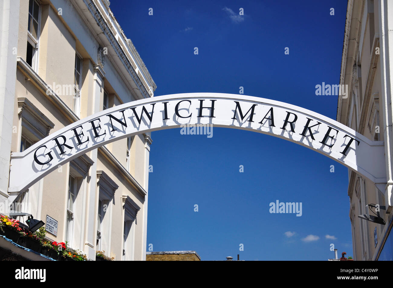 Entrance sign, Greenwich Market, Durnford St, Greenwich, London Borough ...
