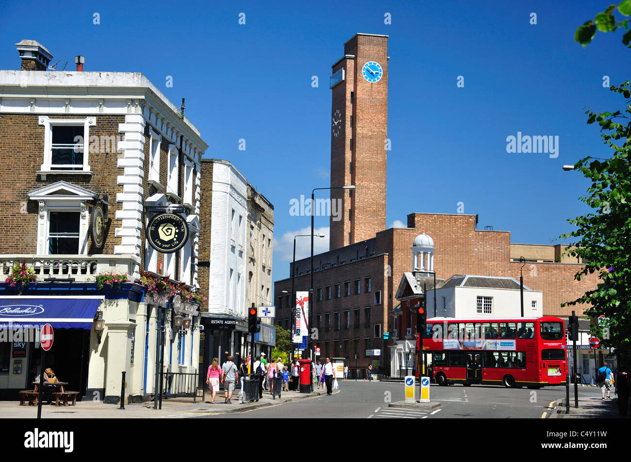 Greenwich High Street showing Clock Tower, Greenwich, London Borough of ...