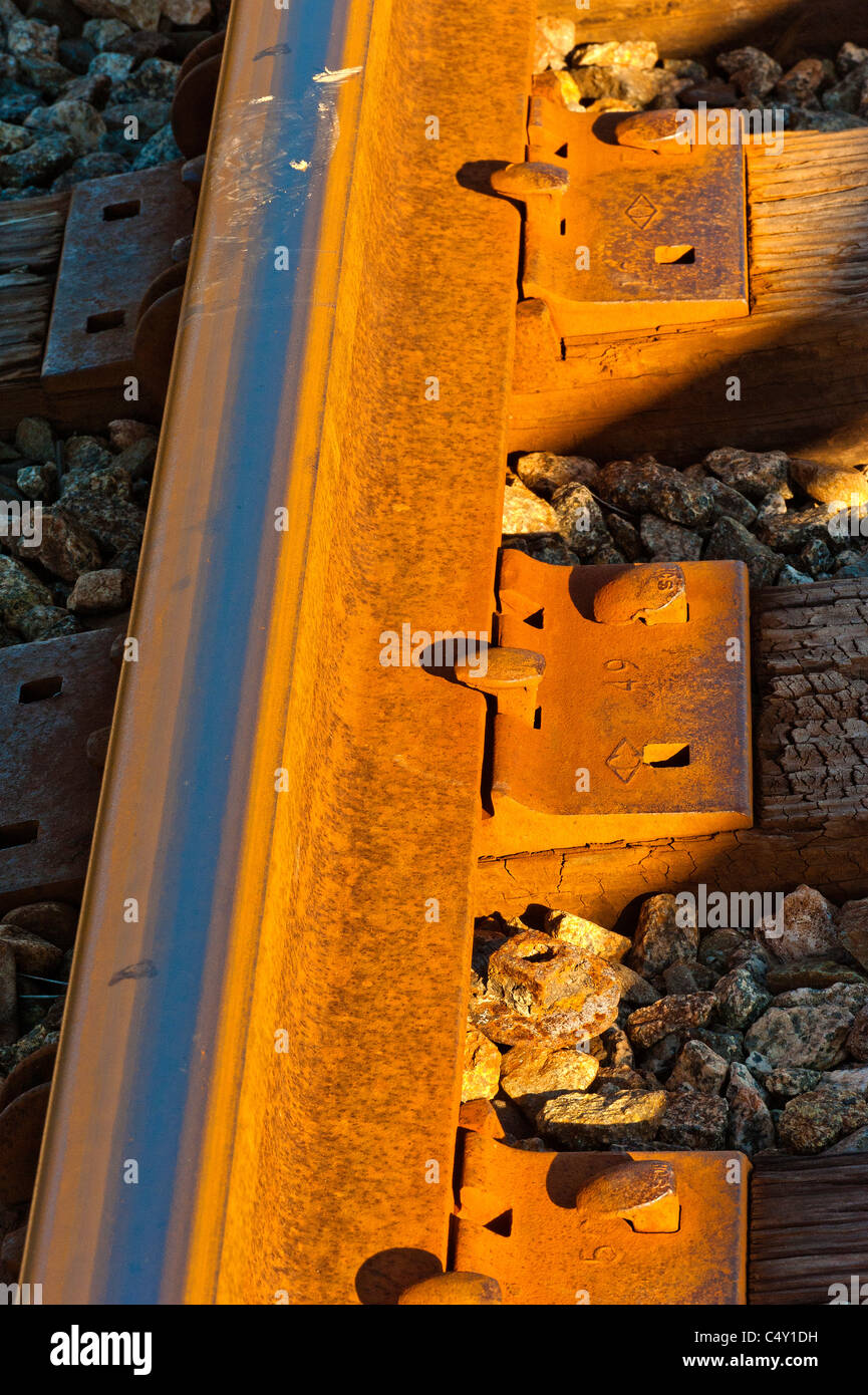 Railroad details close-up Stock Photo - Alamy