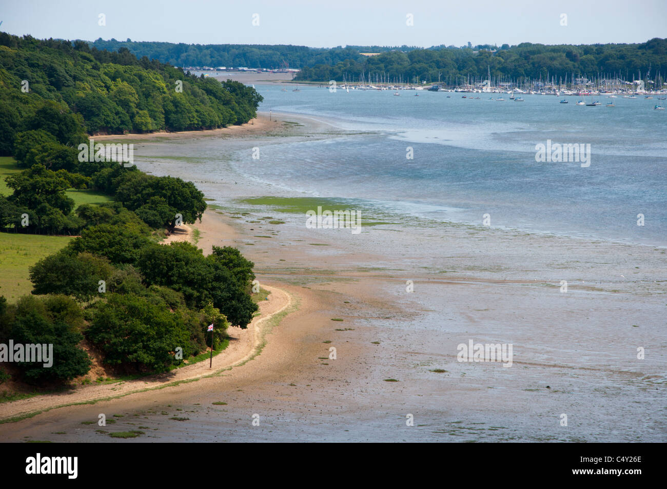Orwell river estuary from Orwell bridge Suffolk England UK Stock Photo ...