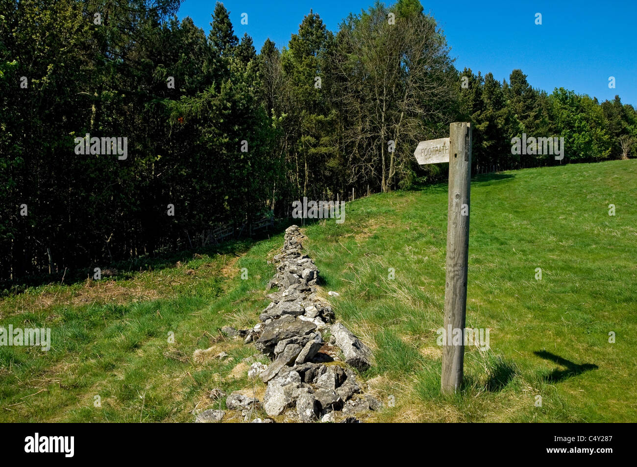 Footpath sign public path signpost walk walk walking route near Pockley ...